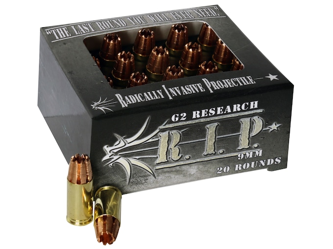 G2 Research rip ammo 9mm Ammunition, 500 Rounds, HP, 92 Grains ...